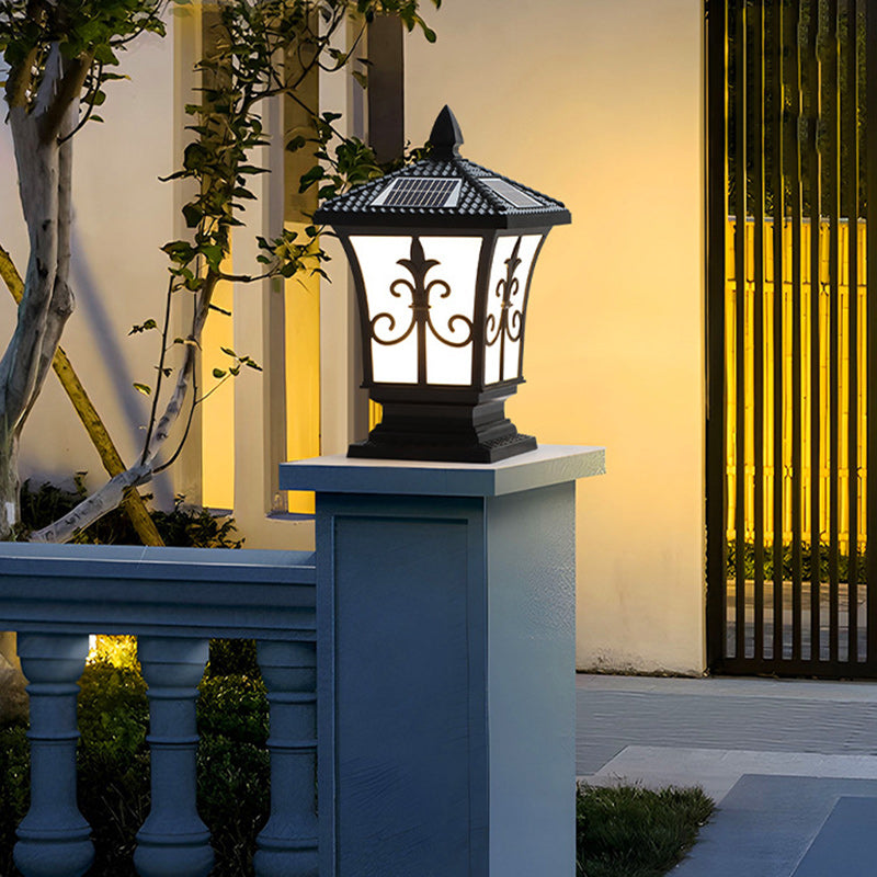 Traditional Chinese Square Column Solar Waterproof PC ABS LED Landscap – BulbSquare