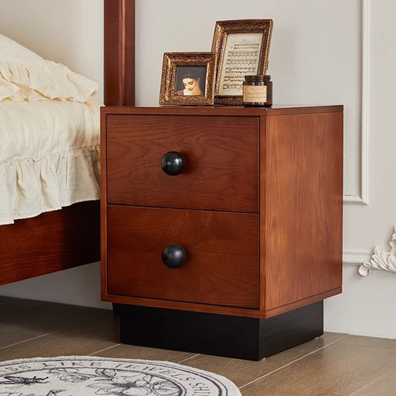 Traditional Vintage Solid Wood Rectangular Ball-Leg Nightstand 2-Drawe – BulbSquare