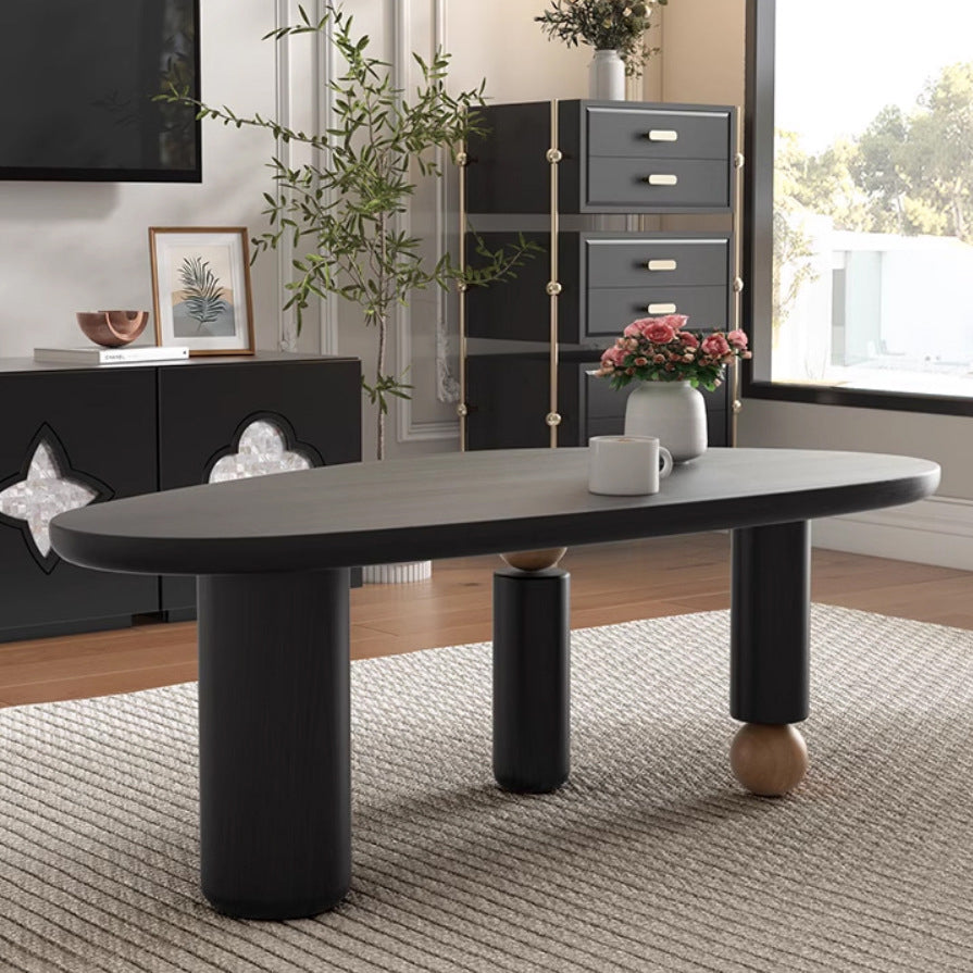 Modern Mid-Century Alien Oval Pine Coffee Table For Living Room – BulbSquare