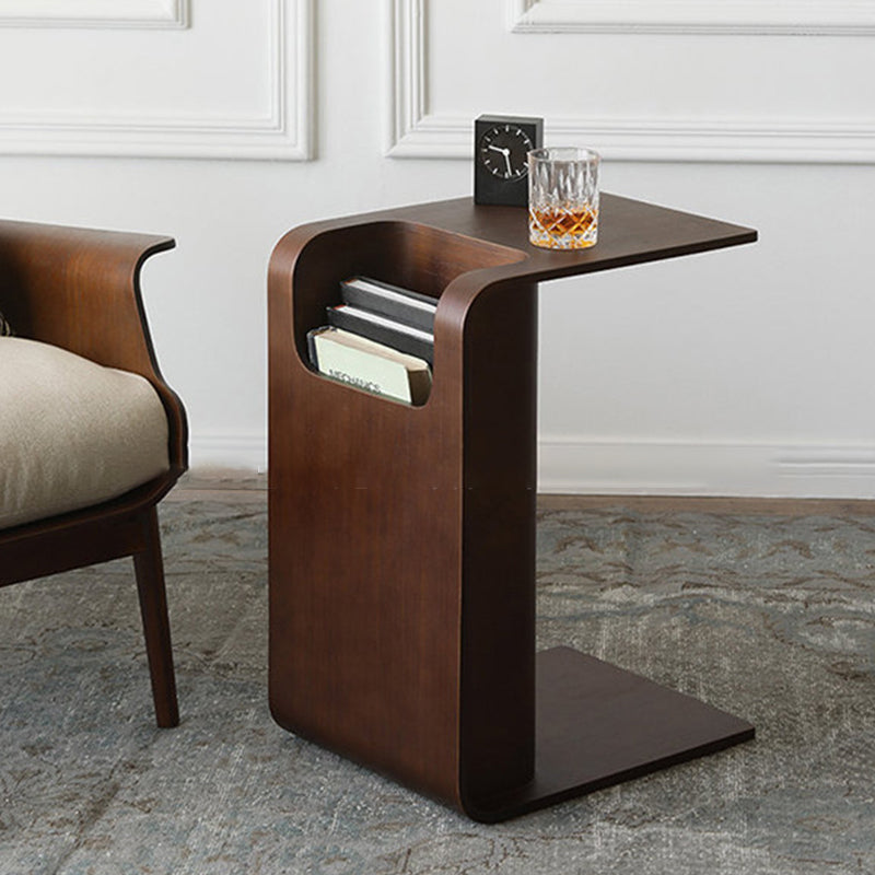 Contemporary Scandinavian Rectangular Void Wood End Table 1-Tier For L – BulbSquare