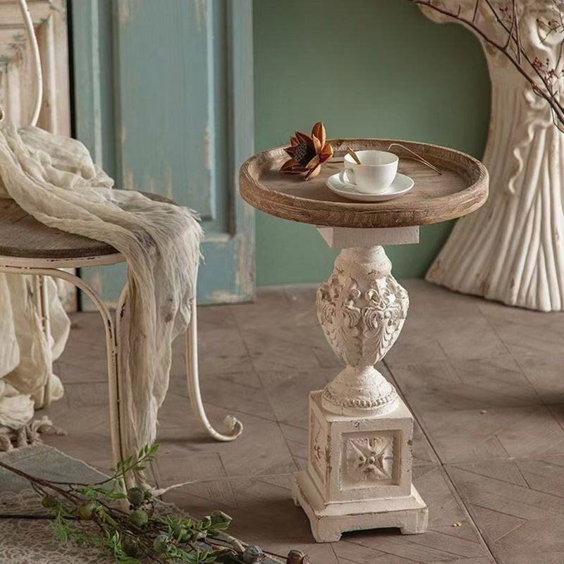 Traditional Vintage Round Solid Wood Engineered Wood Magnesium Oxide S ...