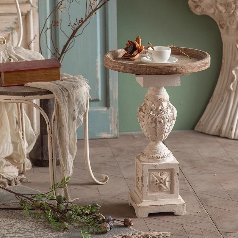 Traditional Vintage Round Solid Wood Engineered Wood Magnesium Oxide S ...