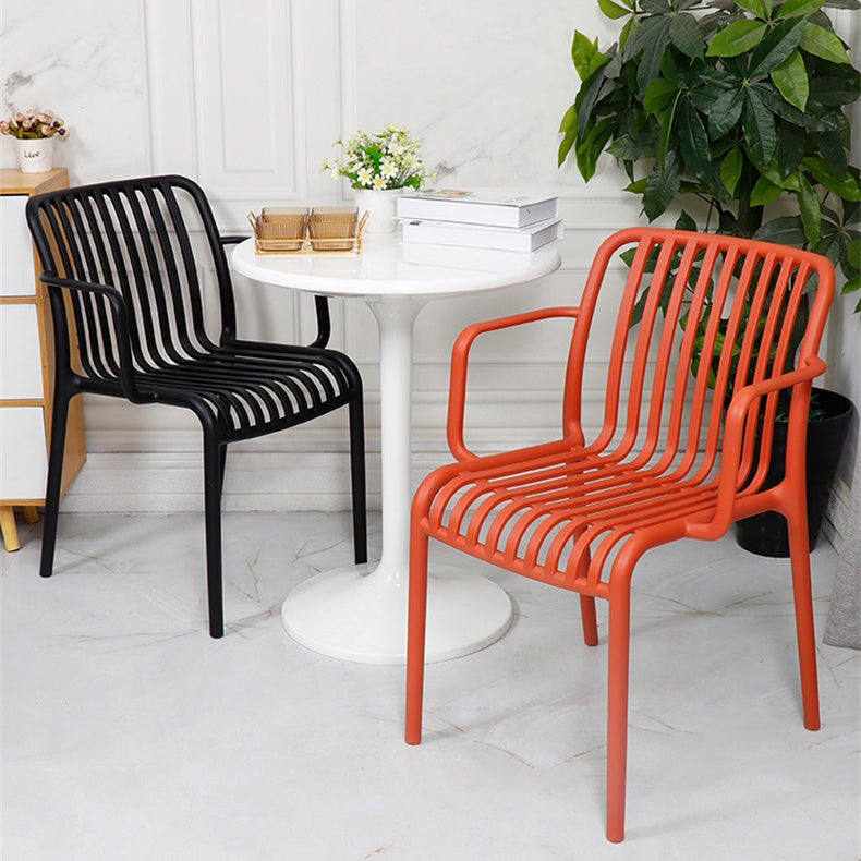 Modern Minimalist Rectangular PP Dining Chair Armrest Backrest For Din ...