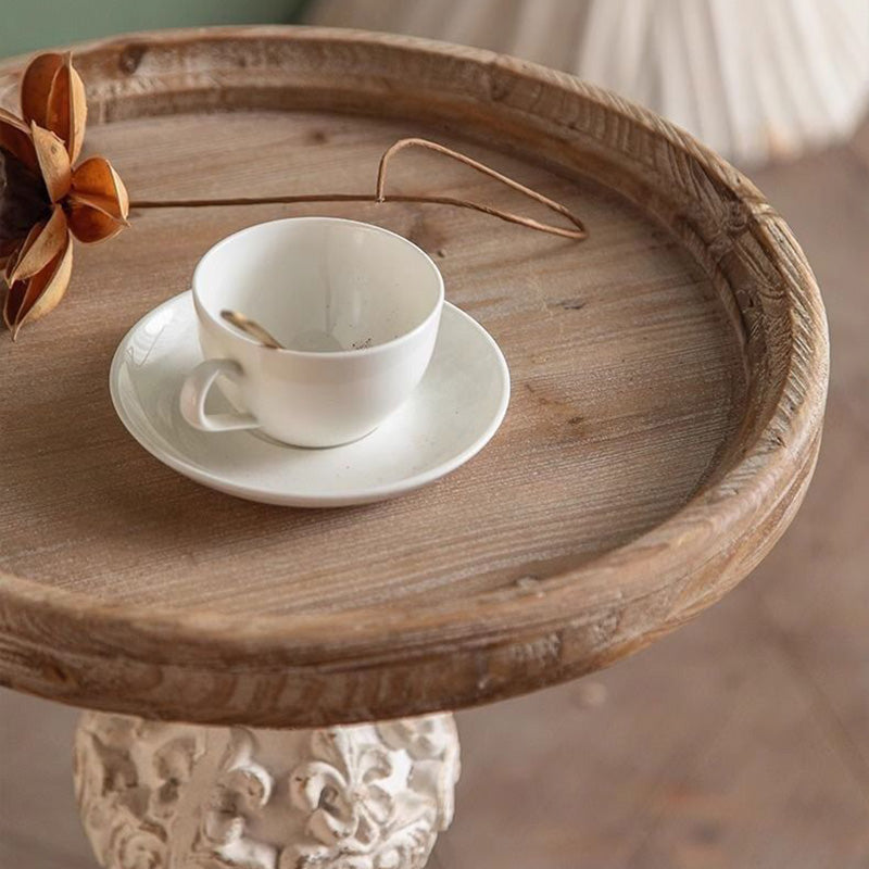 Traditional Vintage Round Solid Wood Engineered Wood Magnesium Oxide S ...