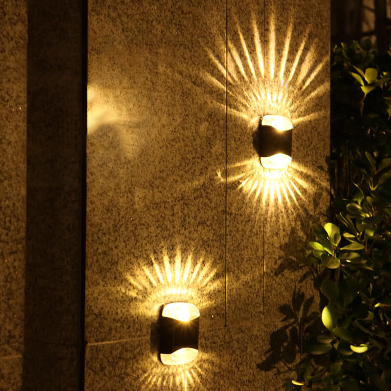 Modern Solar Decorative Waterproof Plastic Square LED Outdoor Wall Sco ...