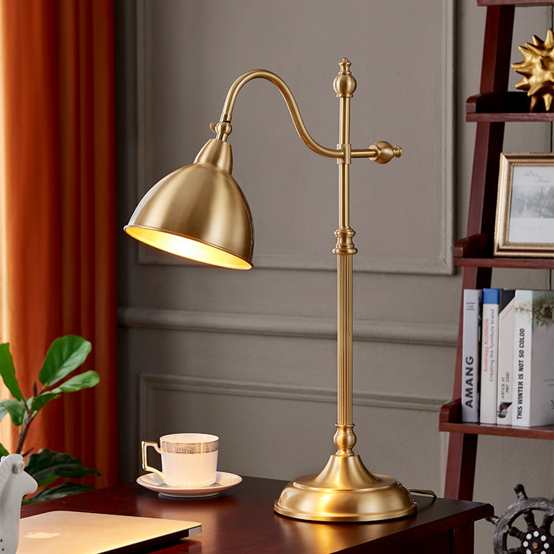 Modern Minimalist Arch Semi-Circular Full Copper 1-Light Table Lamp ...