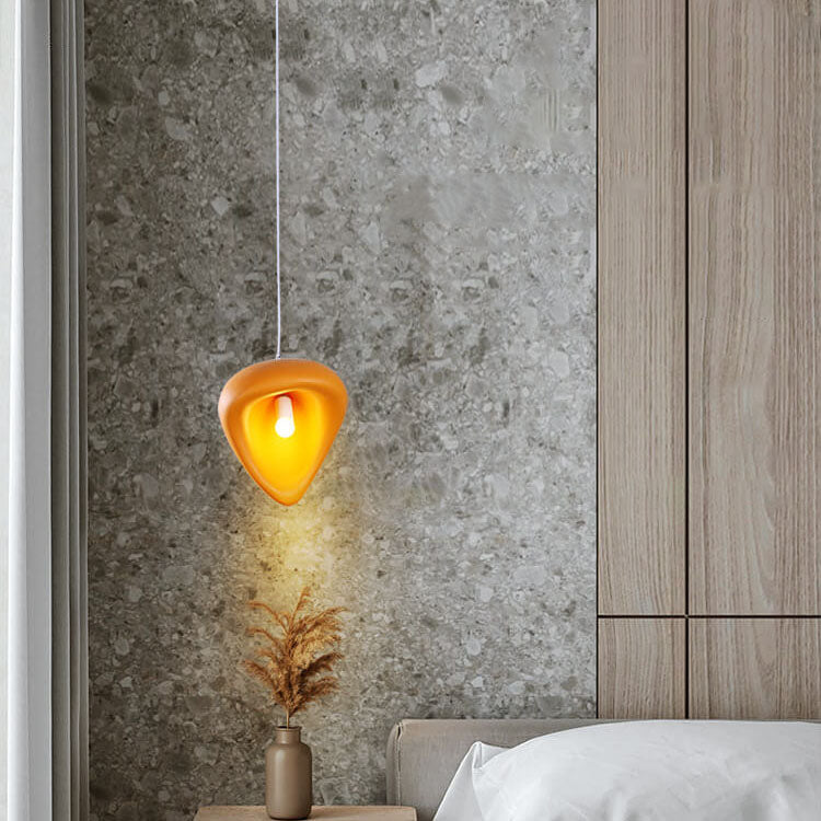 Contemporary Scandinavian Semi-Conical Resin Shade 1-Light Pendant Lig ...