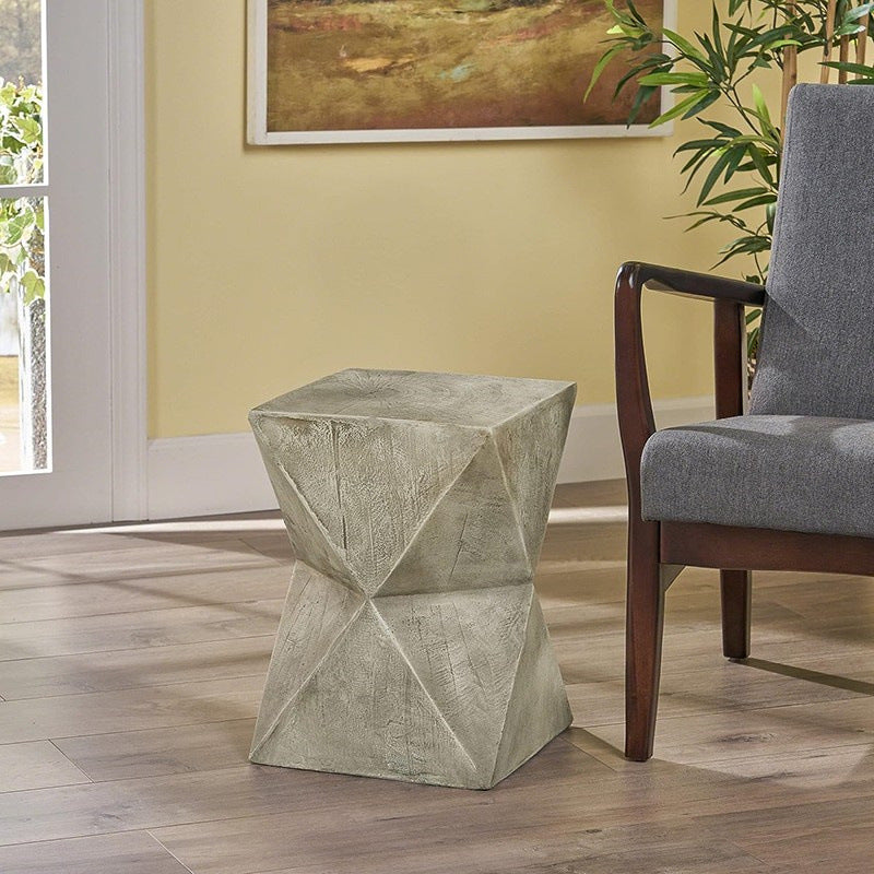 Contemporary Nordic Square Hexagonal Magnesium Oxide End Table For Liv ...