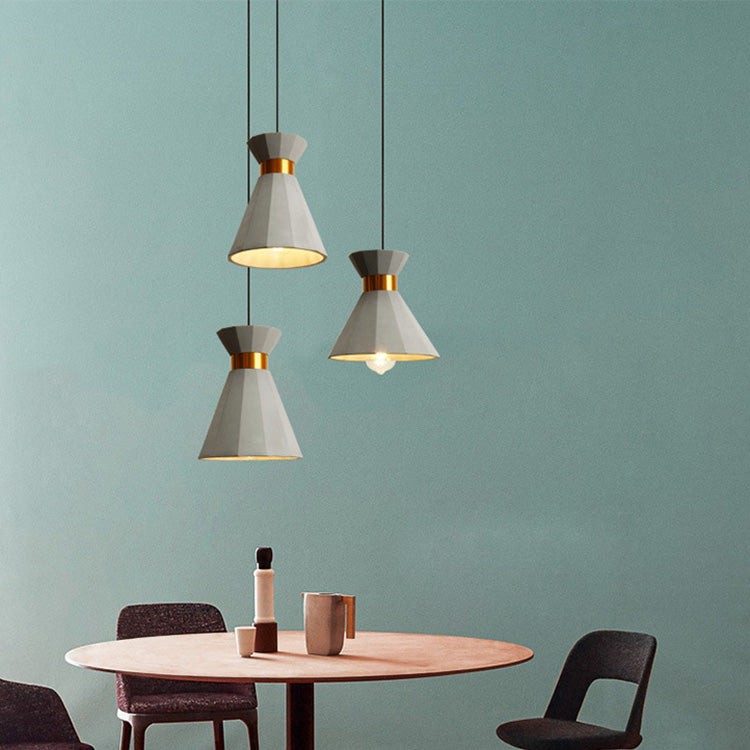 Contemporary Nordic Cement Semi-Conical Shade 1-Light Pendant Light Fo ...