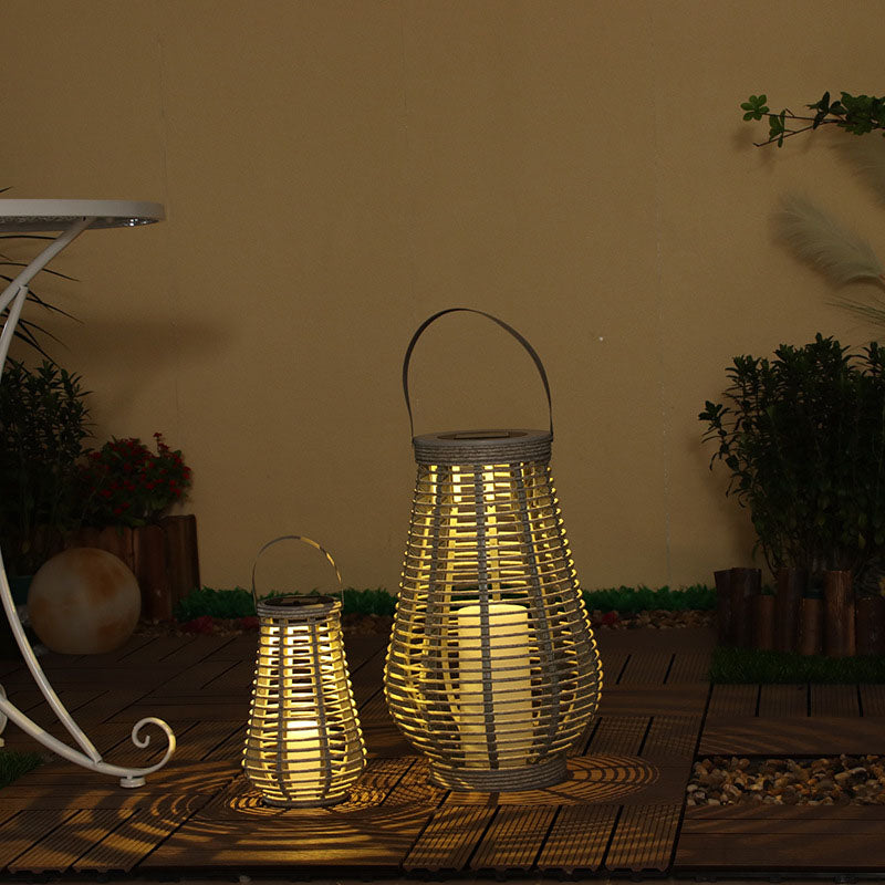 Solar Modern Simple Rattan Cage-Shaped LED Outdoor Landscape Lighting ...