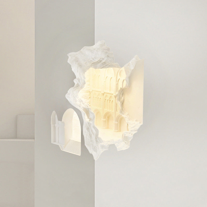 Modern Minimalist Rectangular Plaster Recessed 1-Light Wall Sconce Lam ...