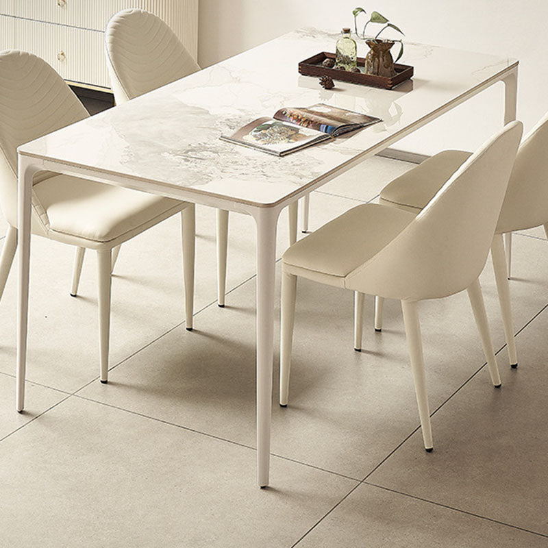 Modern Minimalist Rectangular Rock Slab Aluminum Alloy Dining Table ...