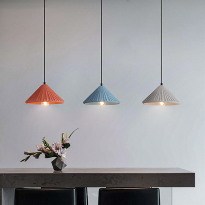Nordic Creative Cement Umbrella Pleated Shade 1-Light Pendant Light ...