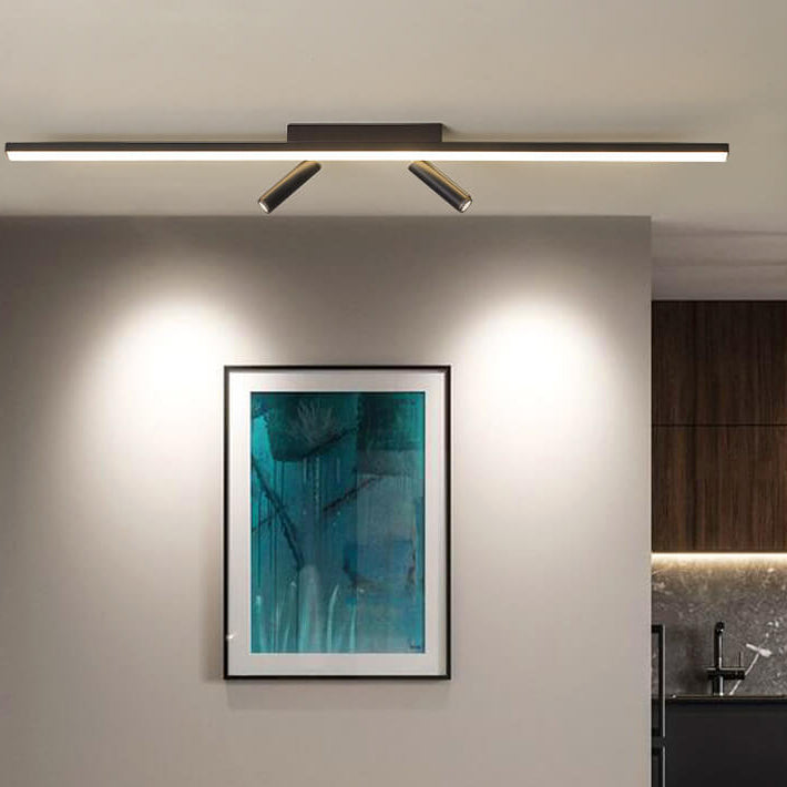 Modern Minimalist Long Strip LED Spotlight Flush Mount Ceiling Light ...