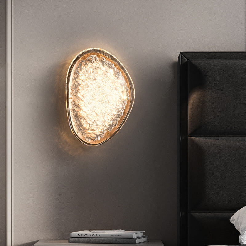 Modern Minimalist Irregular Surface Oval Hardware Acrylic LED Wall Sco ...