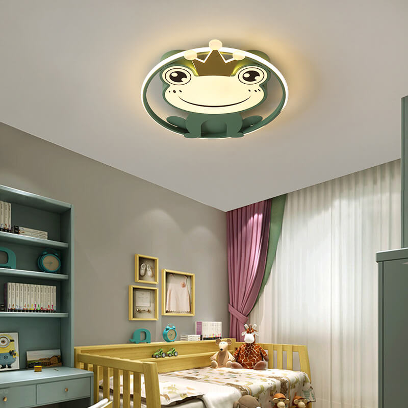 Creative Children Acrylic Cartoon Frog LED Flush Mount Ceiling Light ...