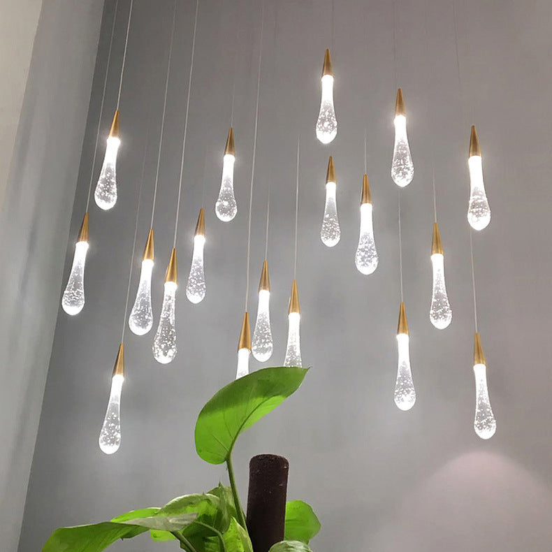 Modern Simplicity Iron Aluminum Crystal Drop Meteor Shower LED Pendant ...