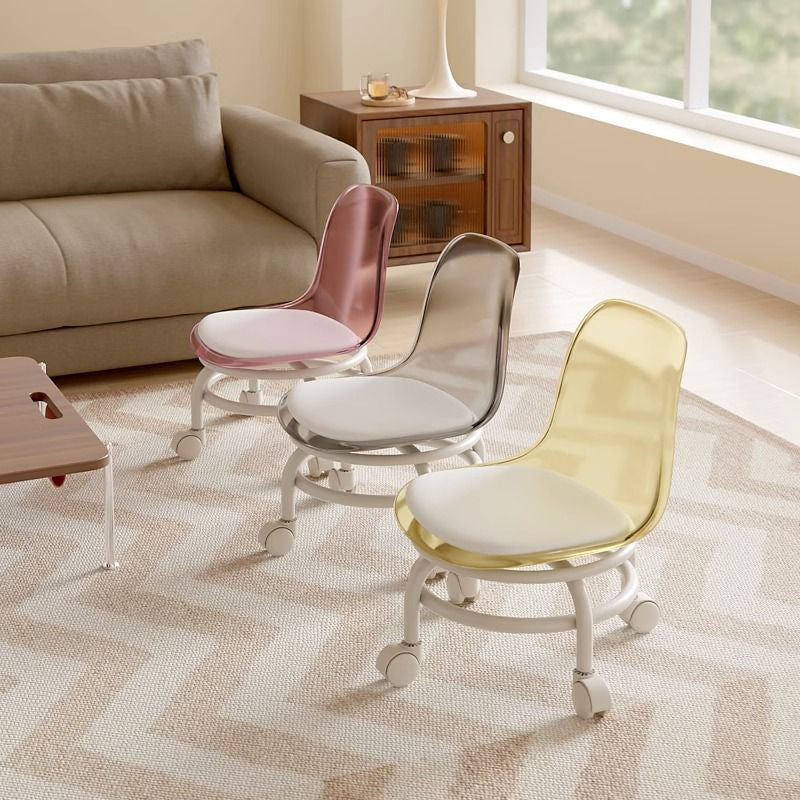 Modern Minimalist Plastic Leather Chair Roller Skating For Living Room ...