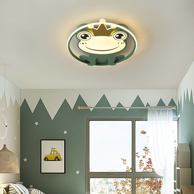 Creative Children Acrylic Cartoon Frog LED Flush Mount Ceiling Light ...