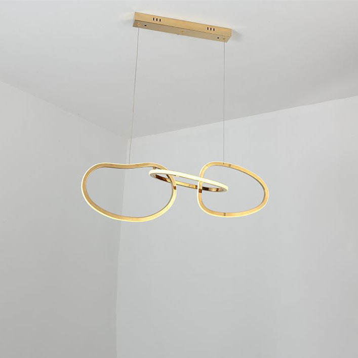 Modern Luxury Stainless Steel Interlocking Rings LED Chandelier For Li ...