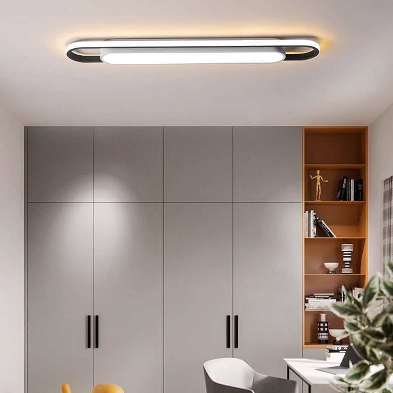 Contemporary Simplicity Rectangular Iron Acrylic LED Flush Mount Ceili ...