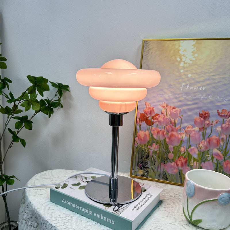 Modern Art Deco Metal Glass Ripple Gyro 1-Light Table Lamp For Bedside ...