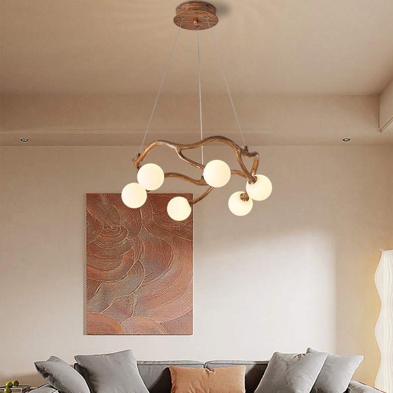 Contemporary Creative Round Tree Branch Hardware Glass 6/8/10/12 Light ...