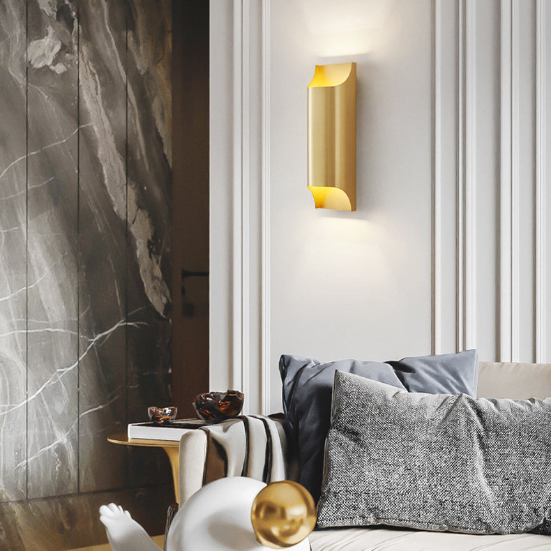 Contemporary Simplicity Full Copper Column 2-Light Wall Sconce Lamp Fo ...