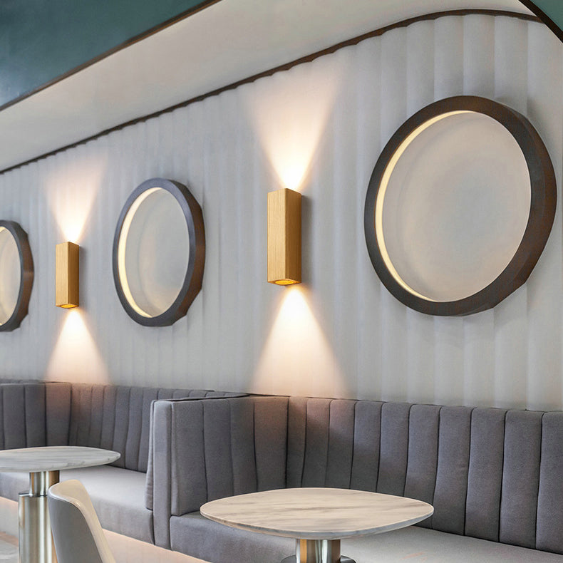 Modern Minimalist Rectangular Aluminum LED Wall Sconce Lamp For Bedroo ...