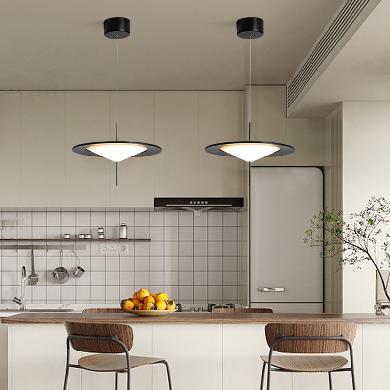 Contemporary Nordic Acrylic Flying Saucer Shade Hardware LED Pendant L ...
