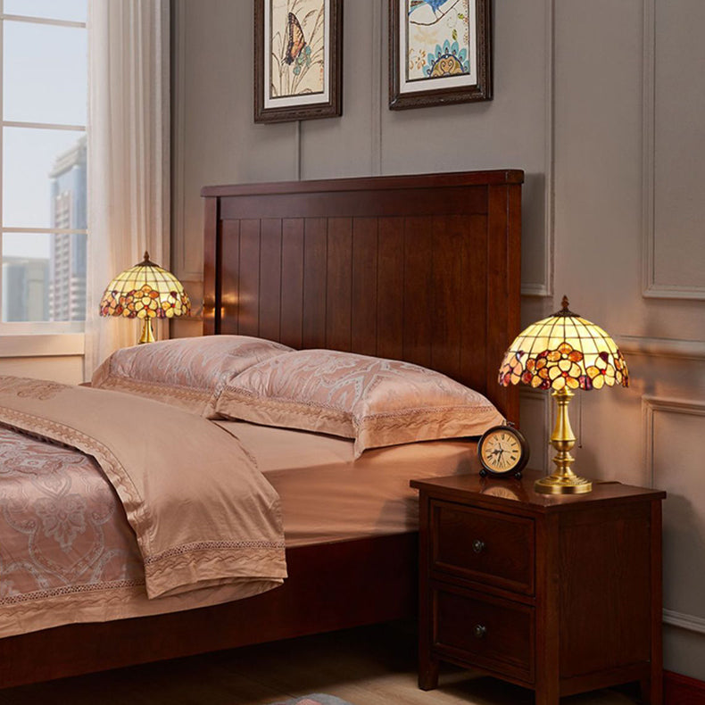 Traditional Tiffany Shell Stained Glass Shade Full Copper Base 1-Light ...