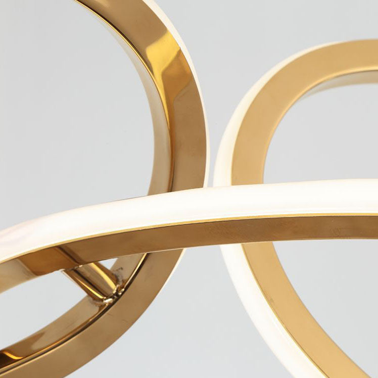 Modern Luxury Stainless Steel Interlocking Rings LED Chandelier For Li ...