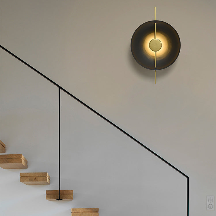 Modern Luxury Iron Round LED Wall Sconce Lamp For Living Room – BulbSquare