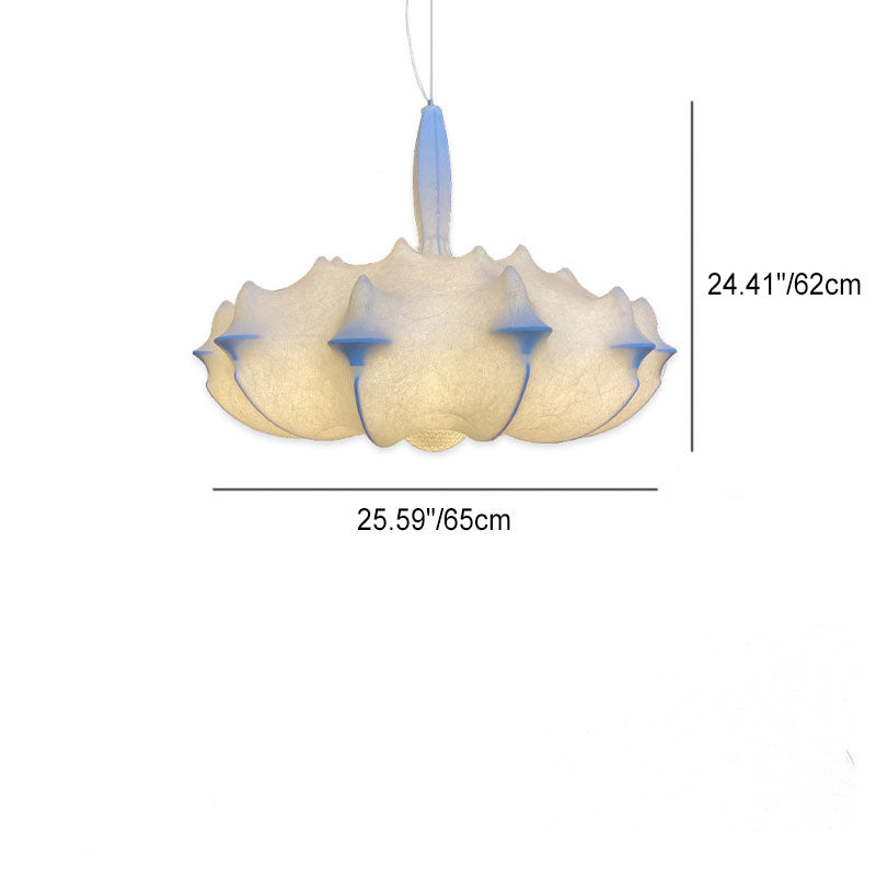 Contemporary Creative Clouds Iron Silk 3-Light Chandelier For Living R ...
