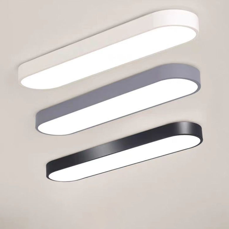 Modern Minimalist Elliptical Strip Iron Acrylic LED Flush Mount Ceilin ...