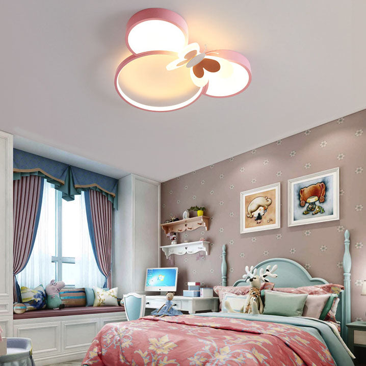 Modern Creative Minimalist Wrought Iron Cartoon Mouse LED Flush Mount ...