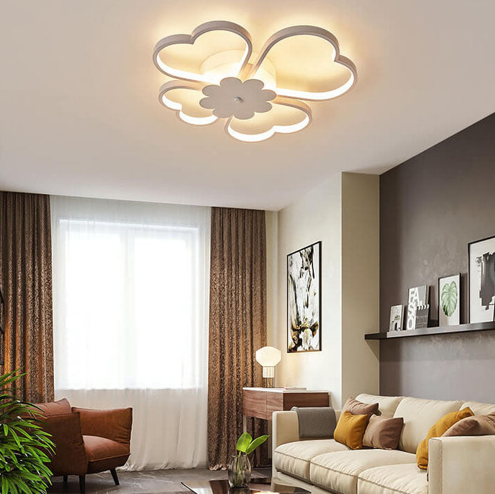 Modern Creative Clover Design LED Flush Mount Ceiling Light For Bedroo ...