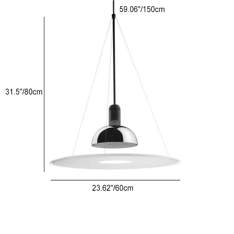 Modern Minimalist Round Flying Saucer Bowl Acrylic Iron LED Pendant Li ...
