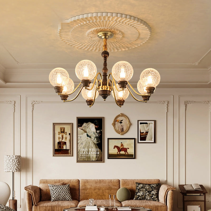 Traditional French Round Balls Ash Copper Glass Lampshade 6/8/10 - Lig ...
