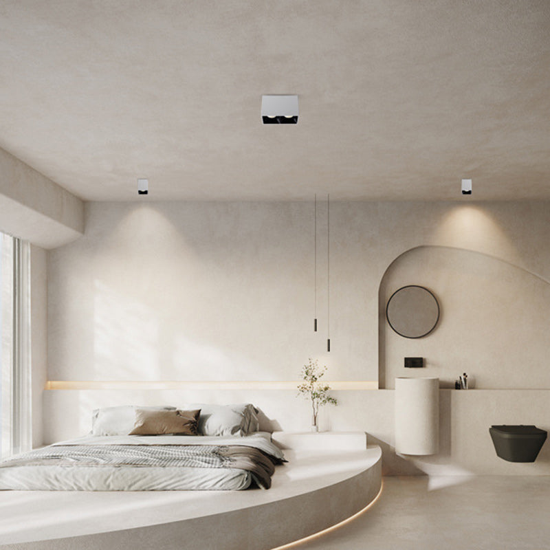 Modern Minimalist Square Cube Aluminum Lampshade Downlight LED Flush M ...