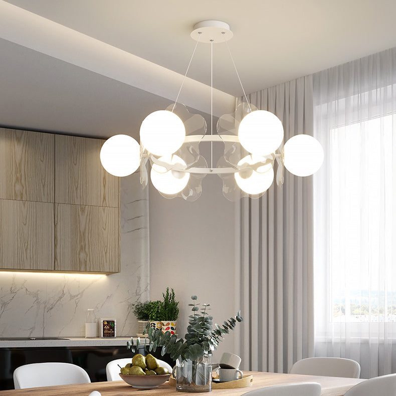 Contemporary Scandinavian Orbs Stitching Transparent Flowers Aluminum ...