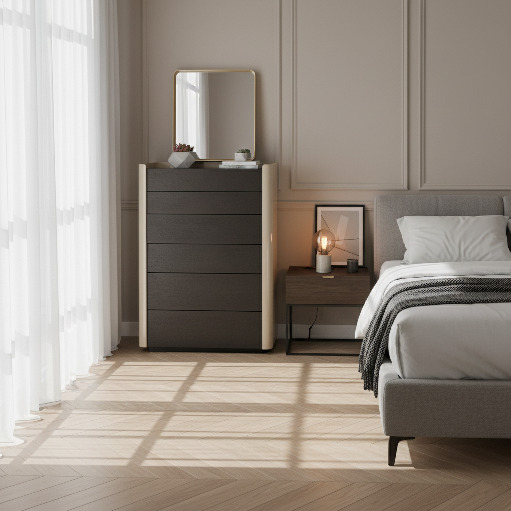 Modern Minimalist Rectangular Storage Cabinet With 6 Drawers - E1 MDF ...