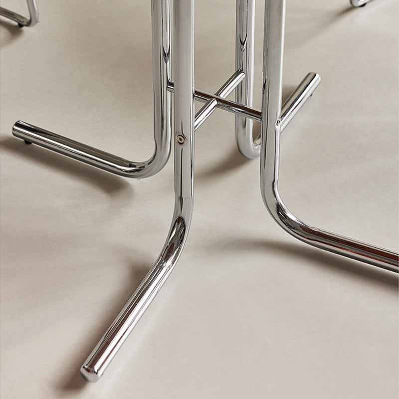 Modern Minimalist Round Bent-tube Solid Wood Plywood Wrought Iron Dini ...