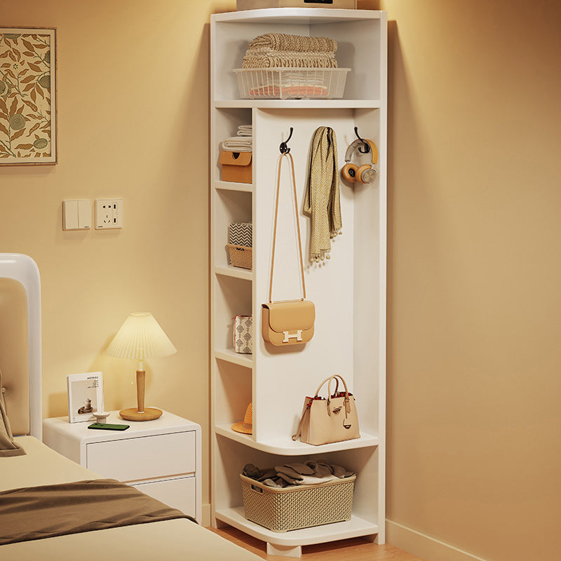 Modern Minimalist Rubberwood Rectangular Corner Shelf Unit With 7-Tier ...