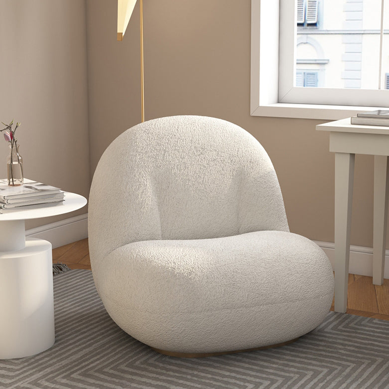 Modern Minimalist Sherpa Solid Wood Metal Fluffy Round Sofa Chair For ...