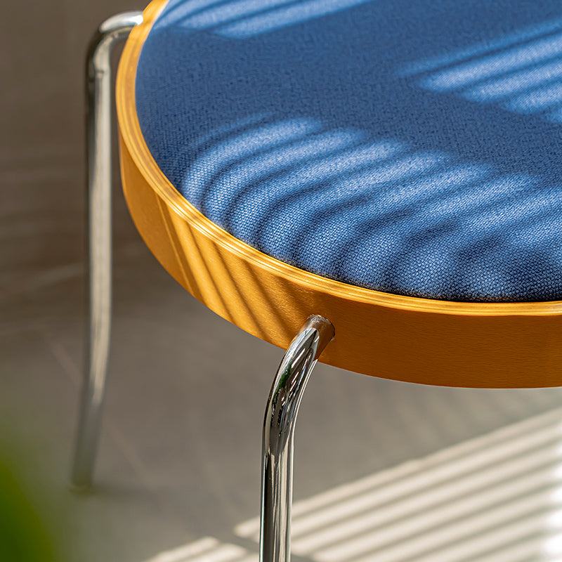 Traditional Vintage Round Iron Multi-layer Solid Wood Panel Stool For ...