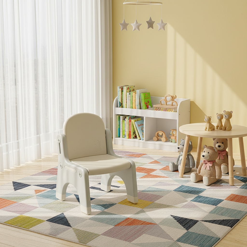 Modern Minimalist Curved Polyethylene Kids' Chair Backrest For Living ...