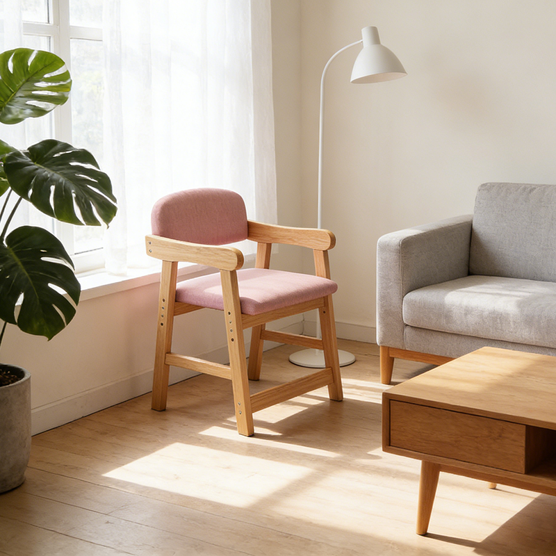 Modern Minimalist Rectangular Cushion Cotton-Linen Blend Solid Wood Sp ...