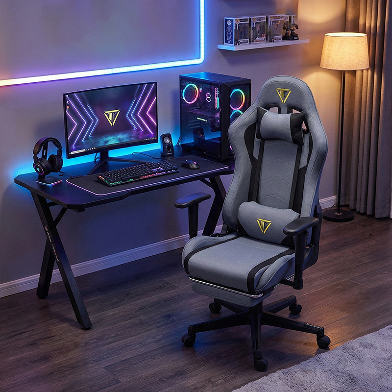 Modern Minimalist Curved Sponge Fabric Metal Wood Panel Desk Chair Mov ...