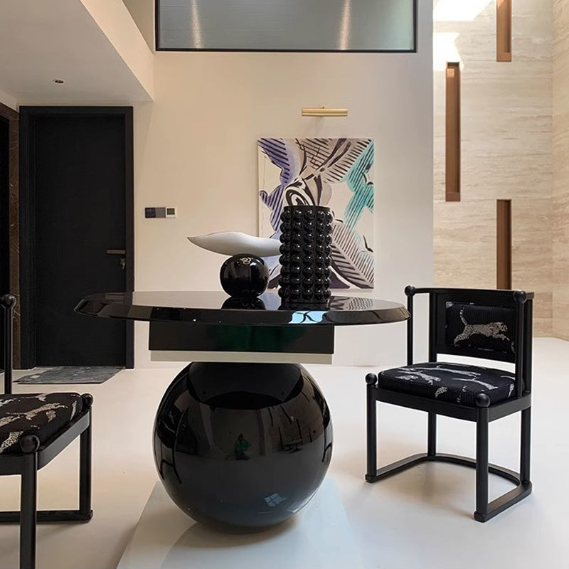 Traditional Vintage Curved Solid Wood Sponge Velvet Dining Chair Backr ...